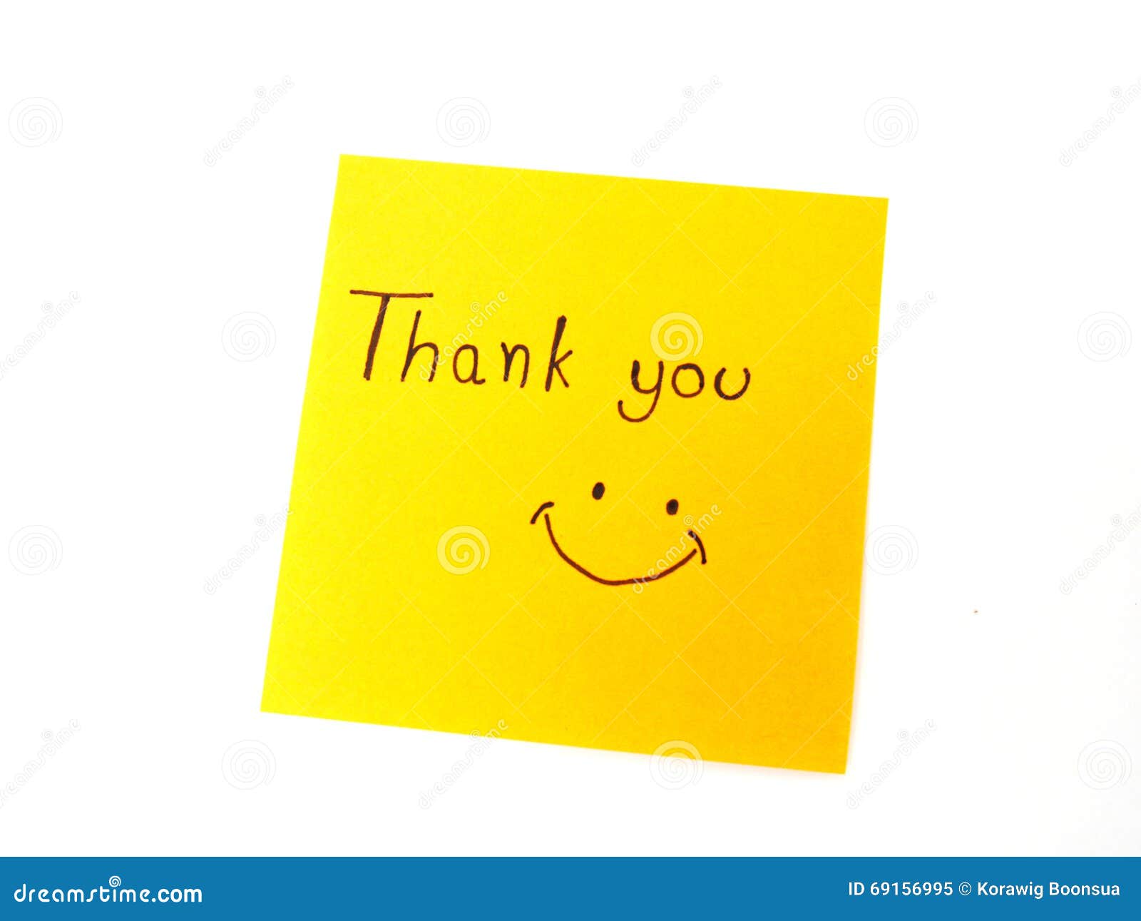 Merci Sur La Note De Post-it Image stock - Image du rose, garniture ...