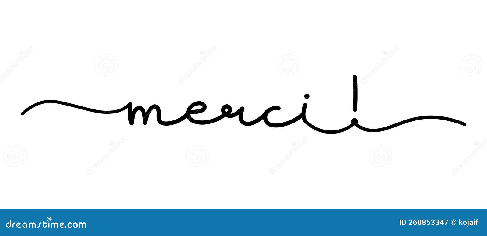 Merci Text Vector Brush Calligraphy Banner. Modern Typography Script ...