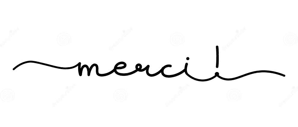 Merci Text Vector Brush Calligraphy Banner. Modern Typography Script ...