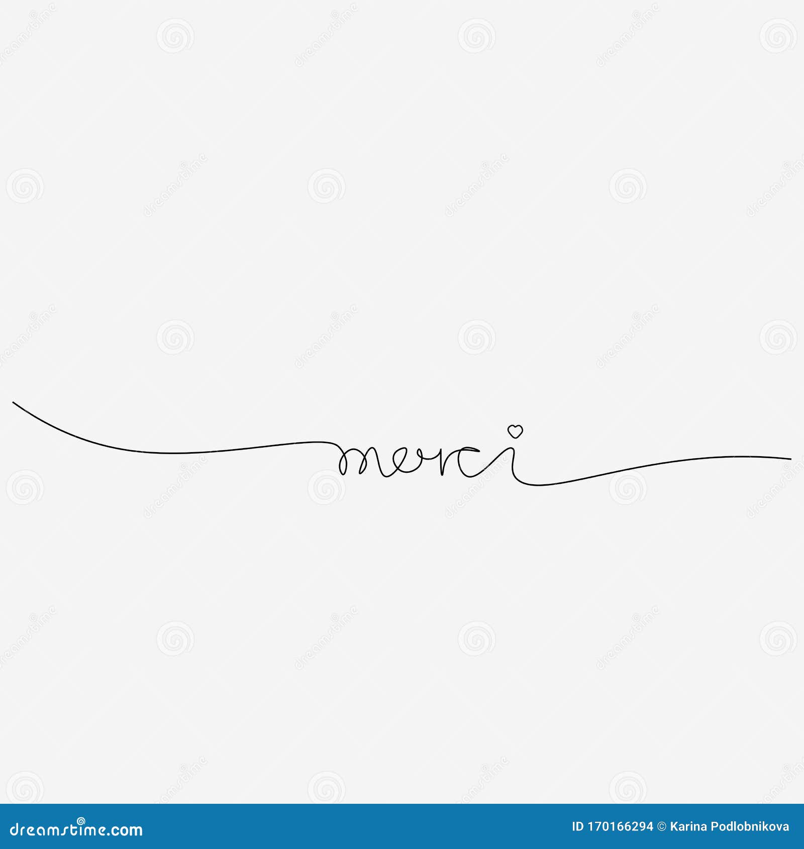 Merci Text Word Hand Drawing Vector Stock Vector - Illustration of ...