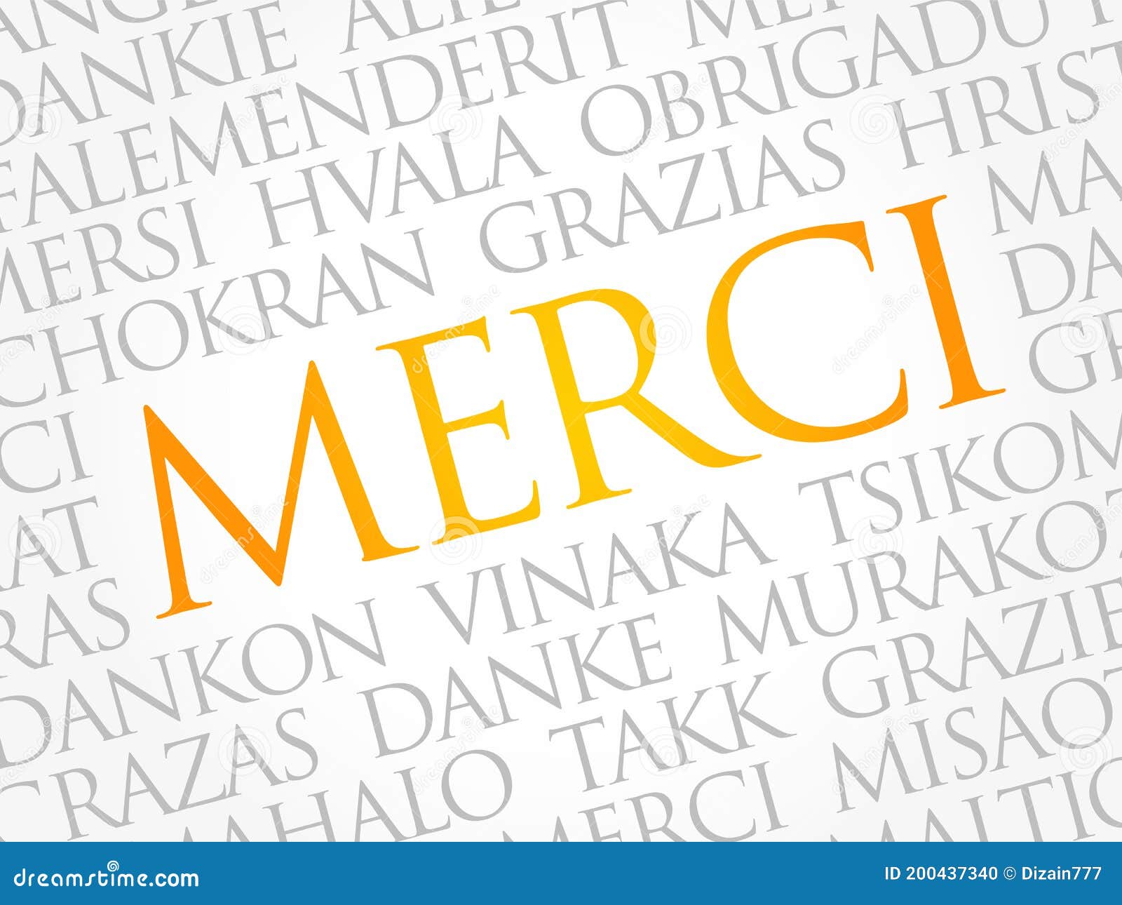 Merci (Thank You in French) Word Cloud Stock Illustration ...