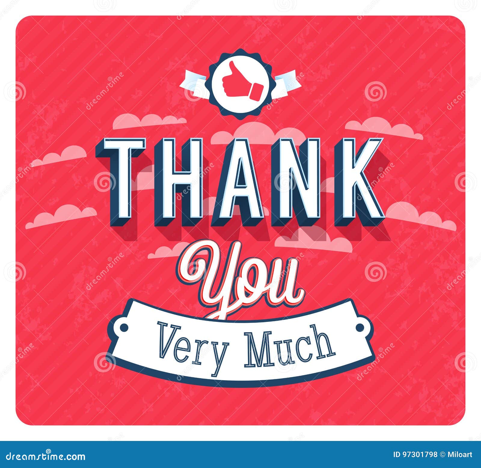 Merci Vraiment Emblème De Vintage Illustration de Vecteur ...