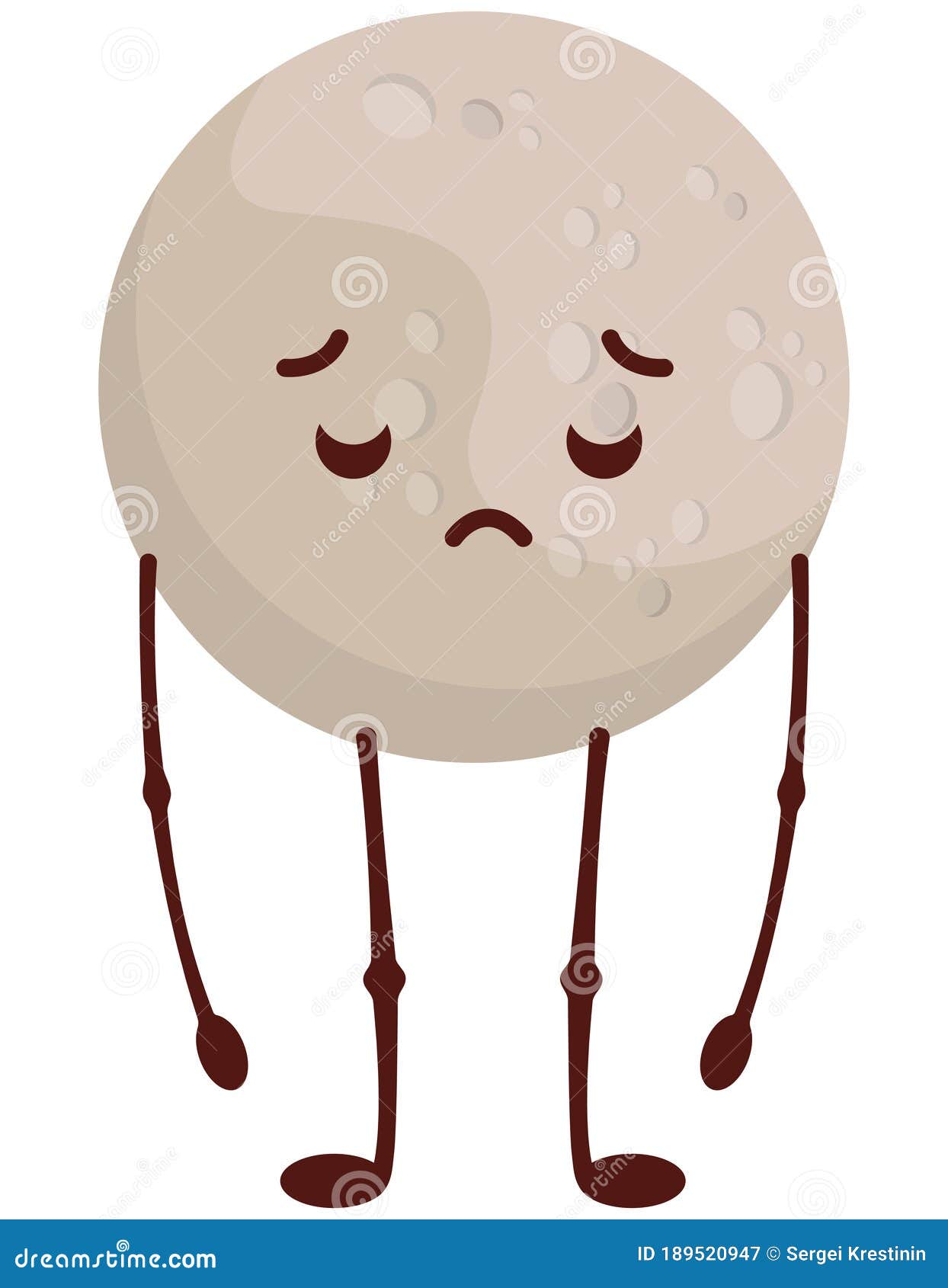 Mercury Cartoon Icon Of One Of The Planets Of Solar System With Funny ...