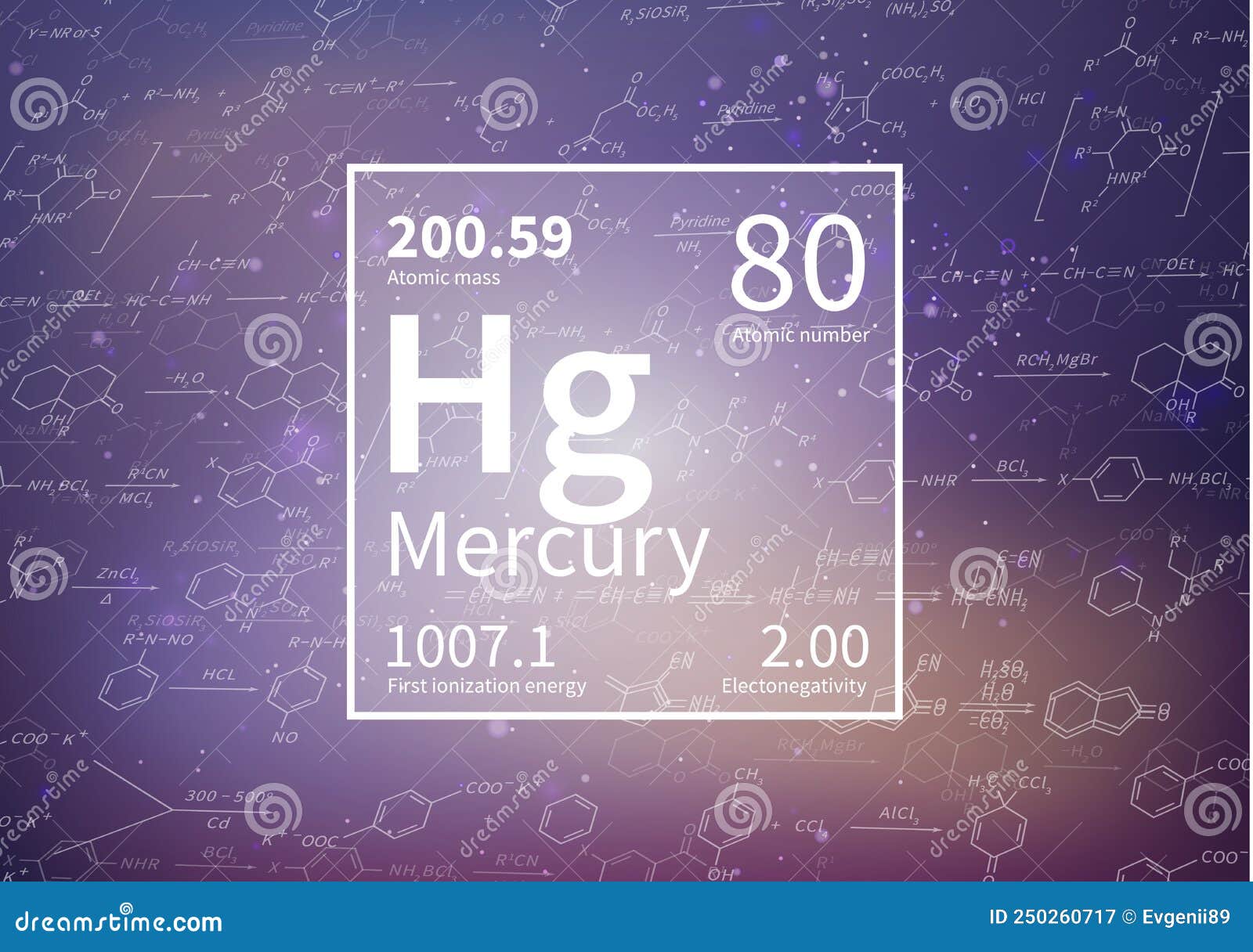 Mercury Chemical 80 Element Of Periodic Table. Molecule And ...