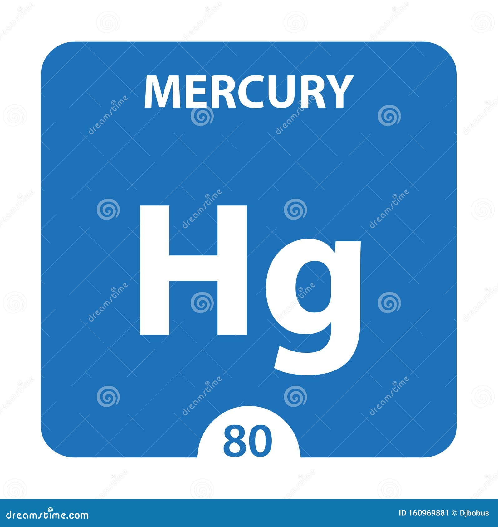 Mercury Chemical 80 Element of Periodic Table. Molecule and ...