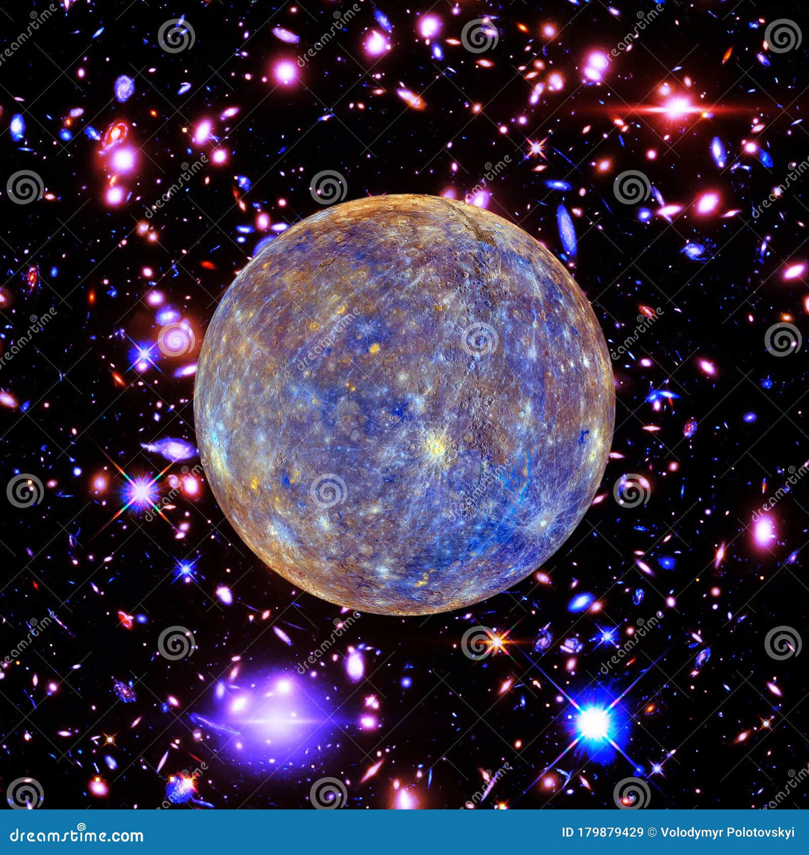 Mercury in Color. the Elements of this Image Furnished by NASA Stock ...
