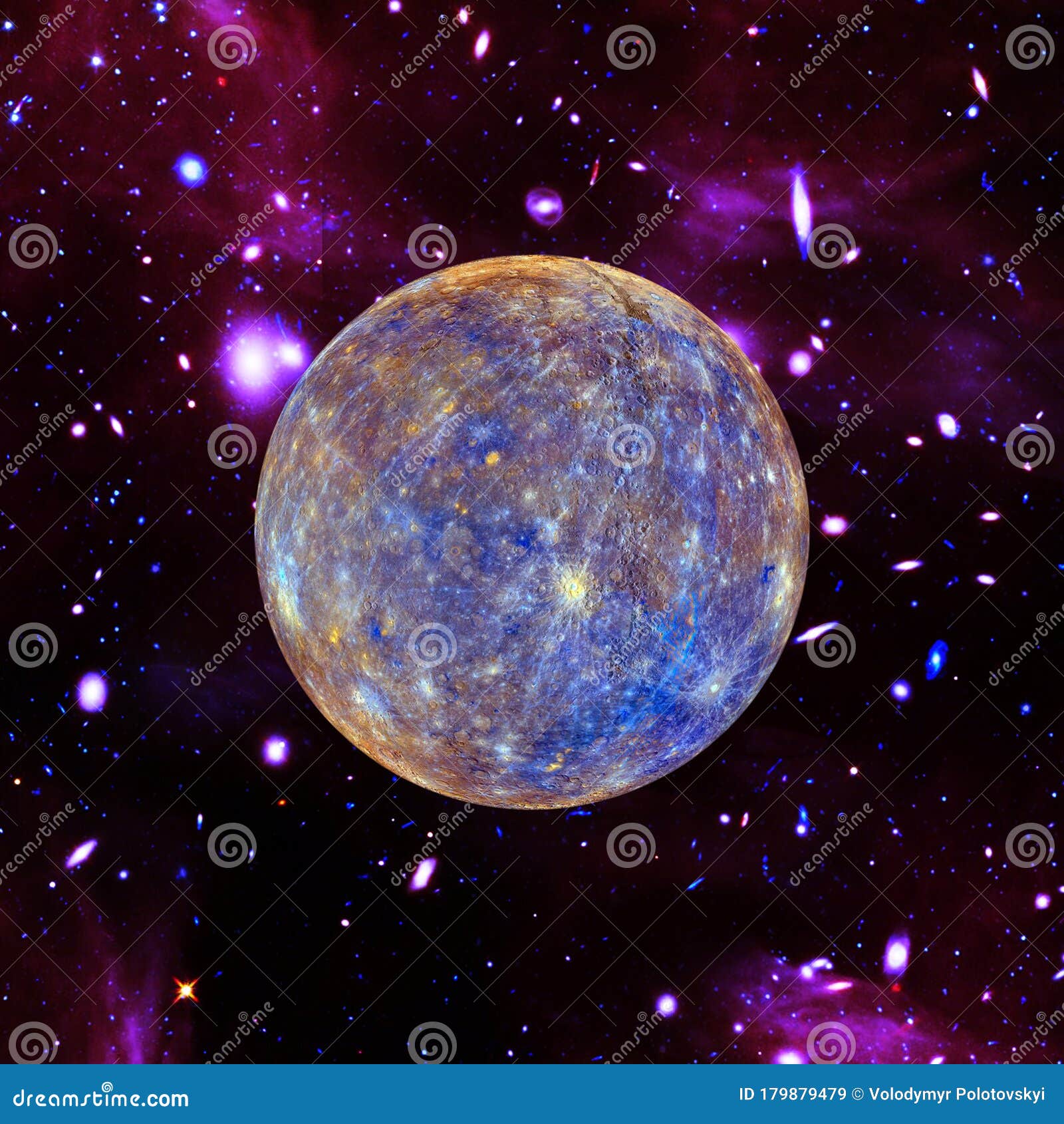 Mercury in Color. the Elements of this Image Furnished by NASA Stock ...