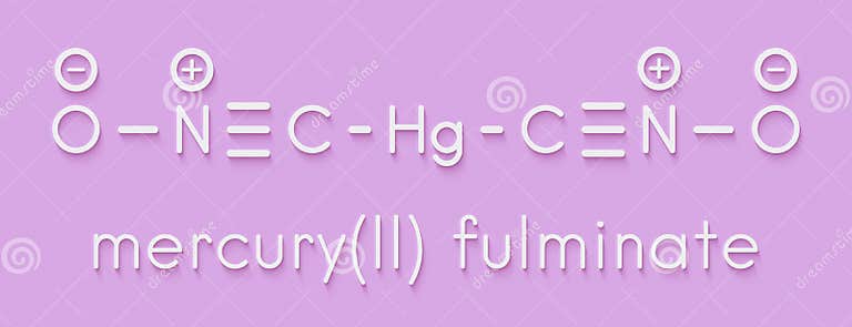 Mercury Fulminate Primary Explosive Molecule. Skeletal Formula. Stock ...