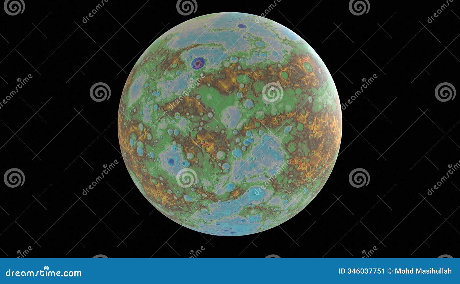 Mercury with Global Digital Elevation Map Stock Image - Image of sphere ...