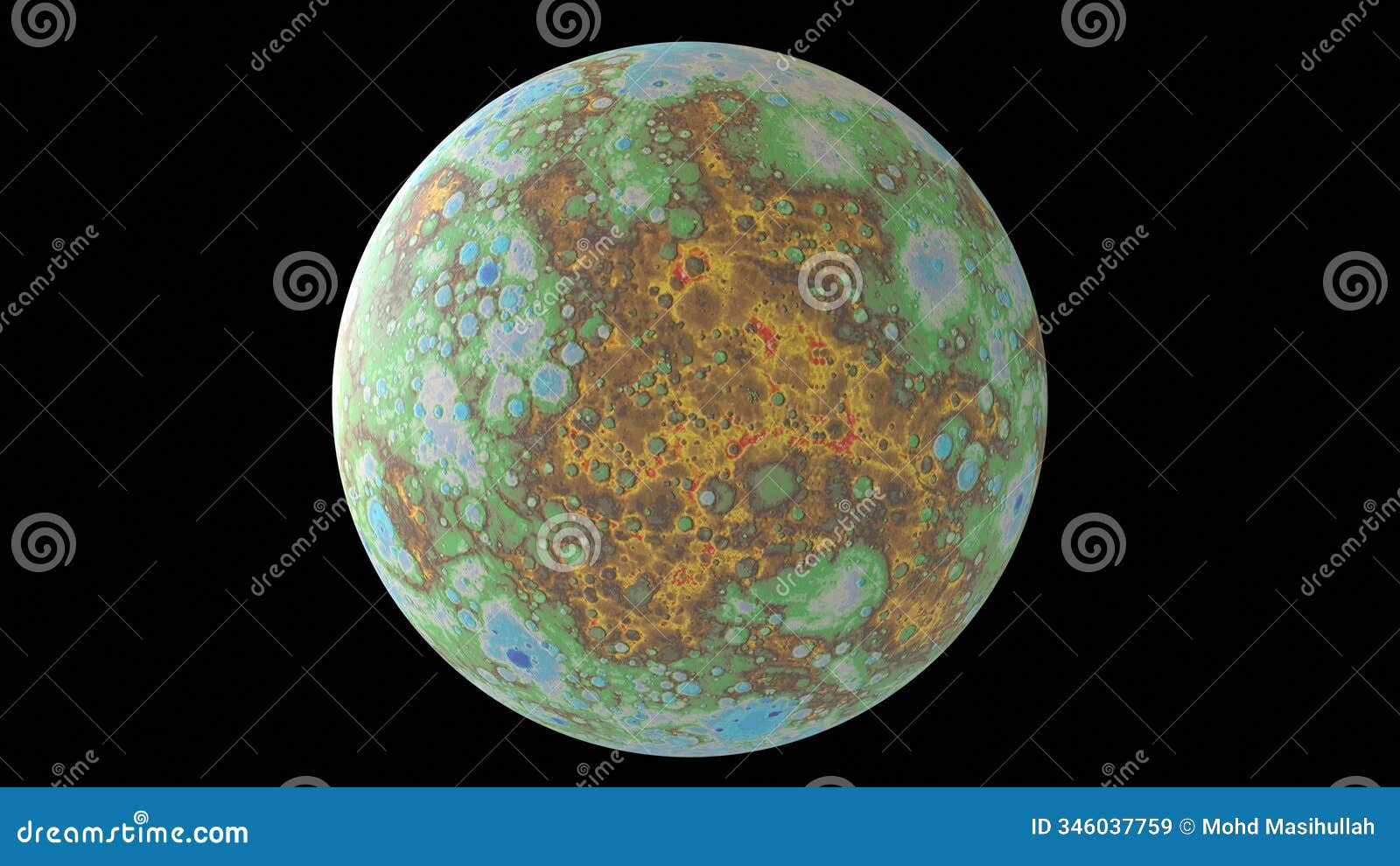Mercury with Global Digital Elevation Map Stock Image - Image of ...