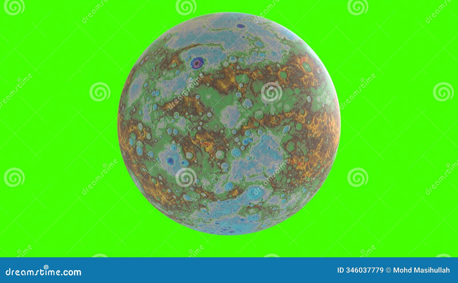 Mercury with Global Digital Elevation Map Stock Image - Image of system ...
