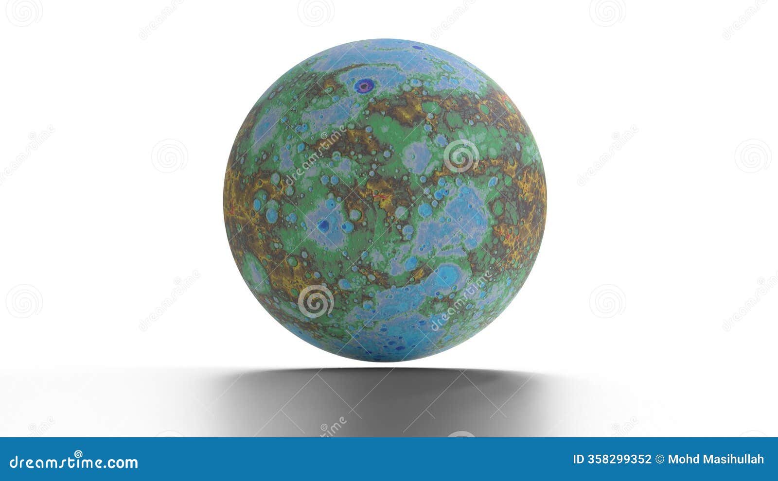 Mercury with Global Digital Elevation Map Stock Photo - Image of solar, sphere: 358299352