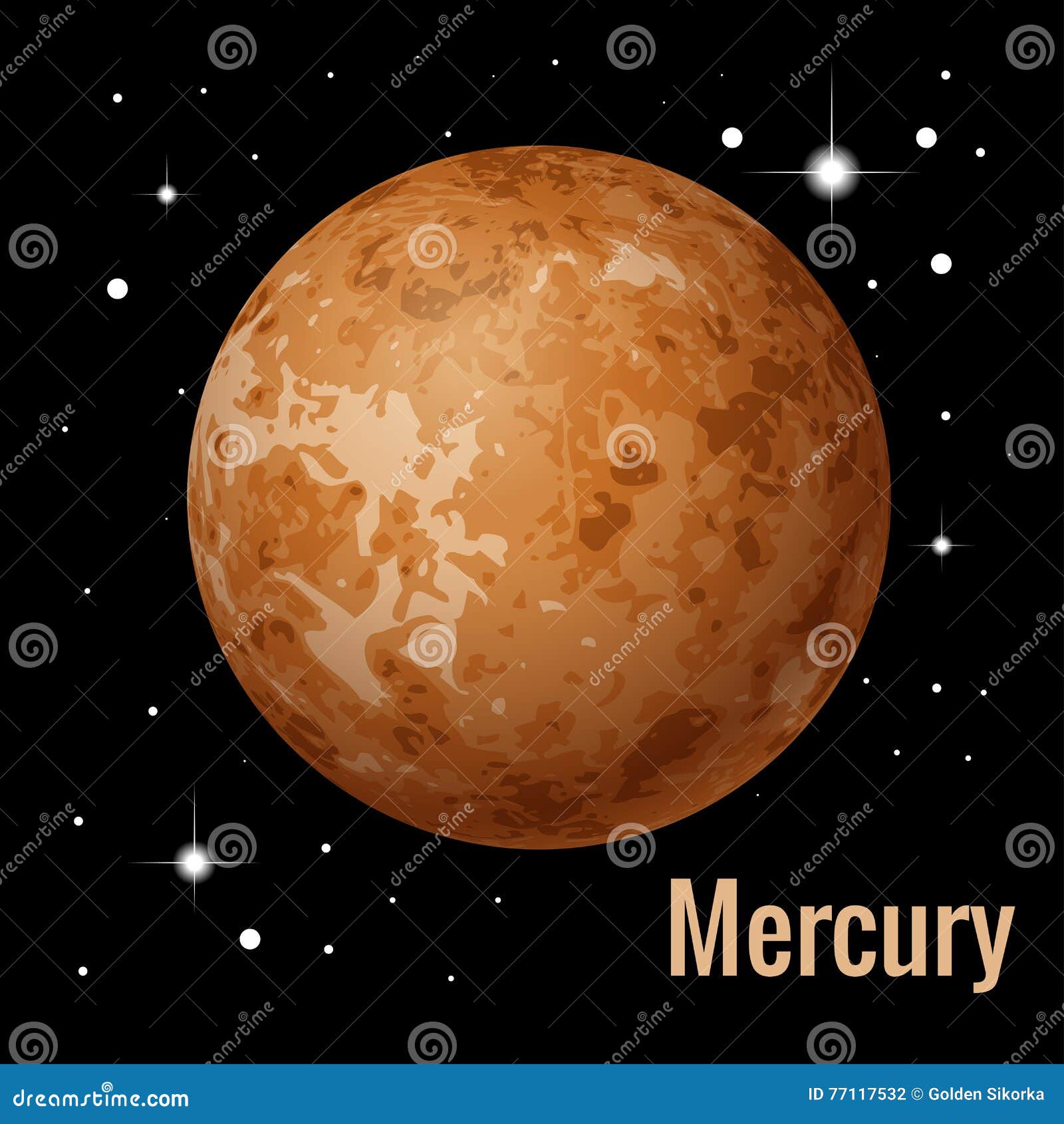 Mercury Planet 3d Vector Illustration. High Quality Isometric Solar ...