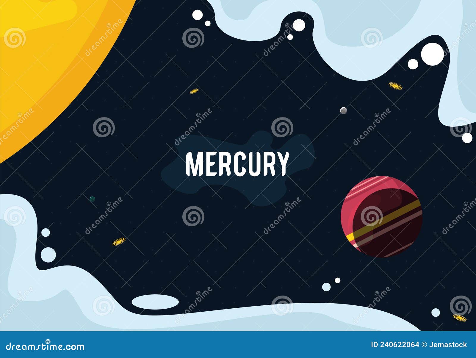 Mercury planet and name stock vector. Illustration of universe - 240622064