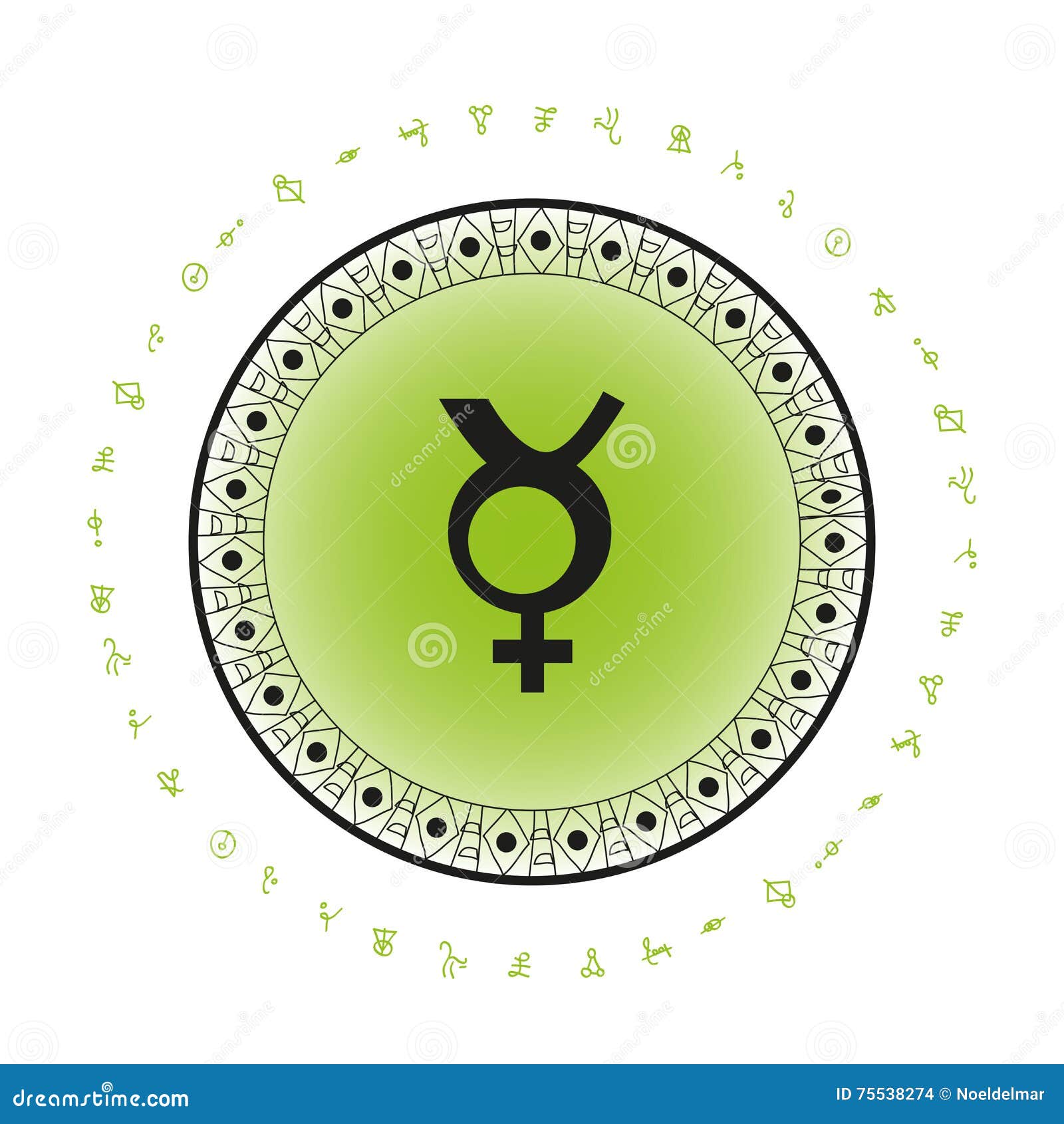 Mercury Planet Symbol Background Stock Vector - Illustration of alchemy ...