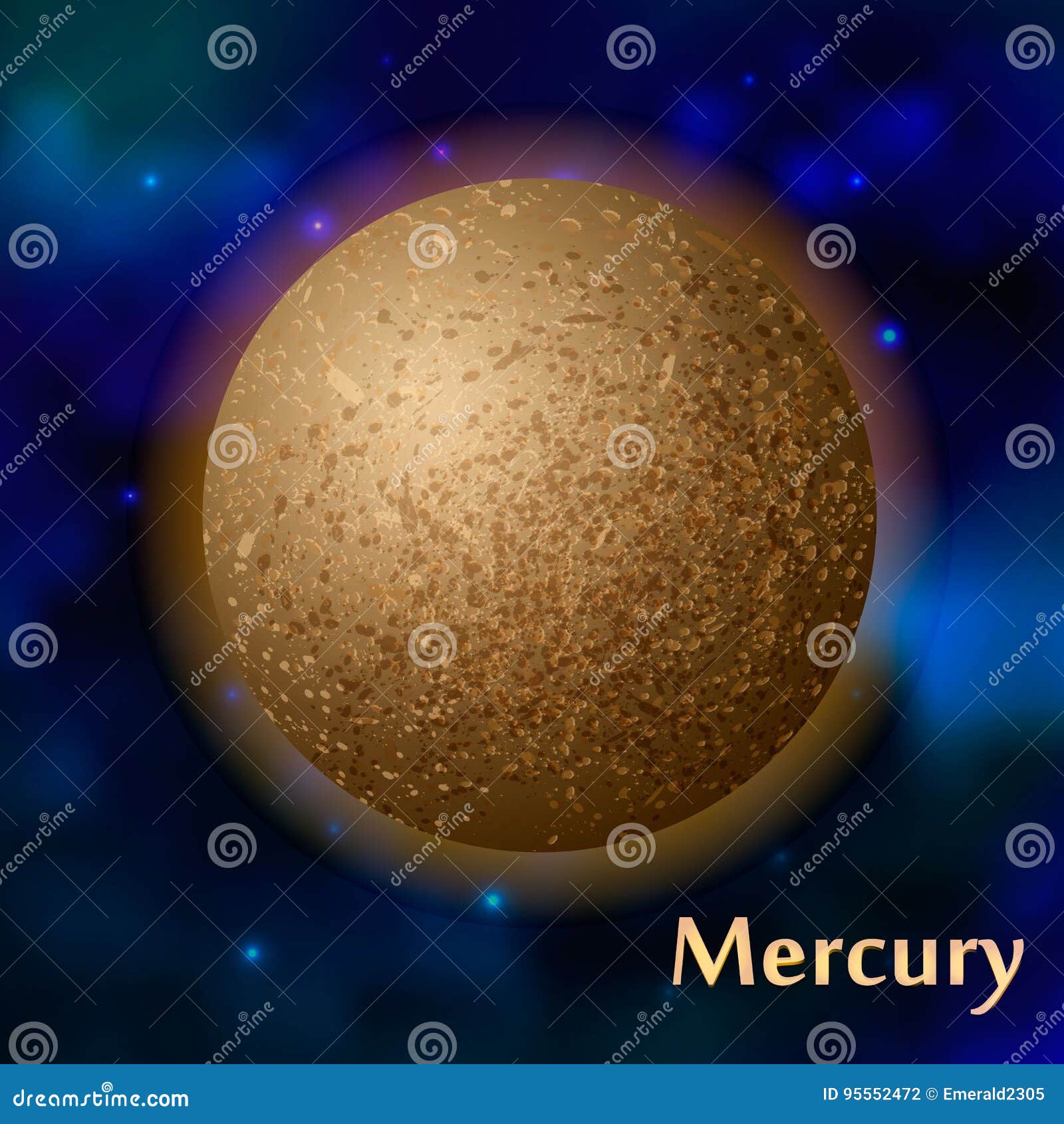 Mercury Planet Vector Illustration Stock Vector - Illustration of space ...