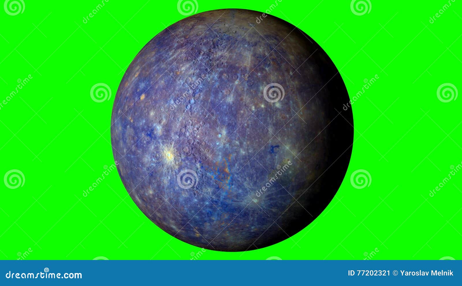 Mercury Rotating on a Solid Green Background. Loopable Stock Video ...