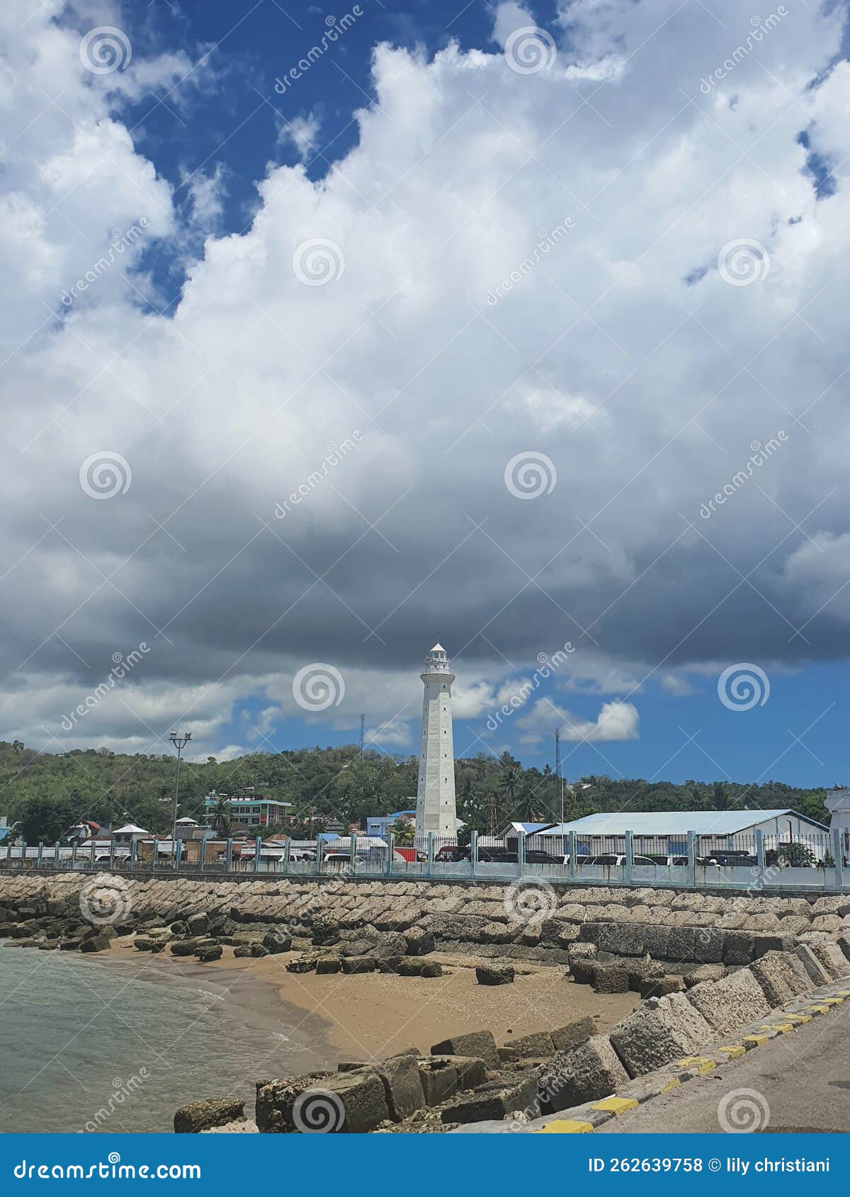 Mercusuar in Rote Island stock photo. Image of island - 262639758