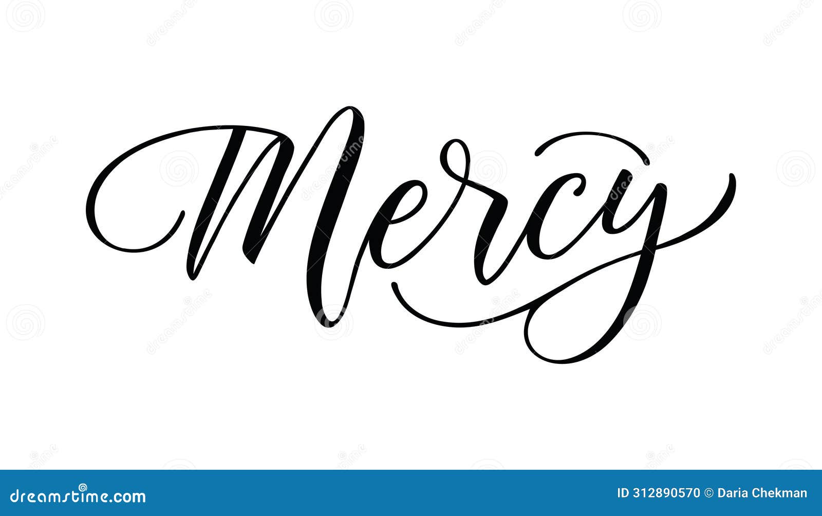 Mercy - Calligraphy Text. Sketch Hand Drawn Vector Illustration On ...