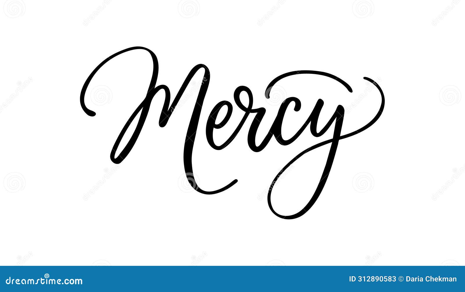 Mercy - Calligraphy Text. Sketch Hand Drawn Vector Illustration On ...