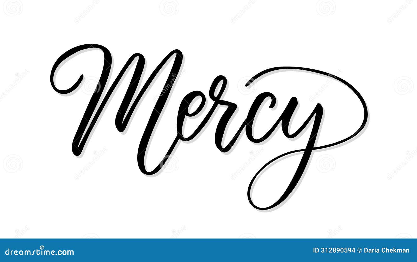 Mercy - Calligraphy Text. Sketch Hand Drawn Vector Illustration On ...