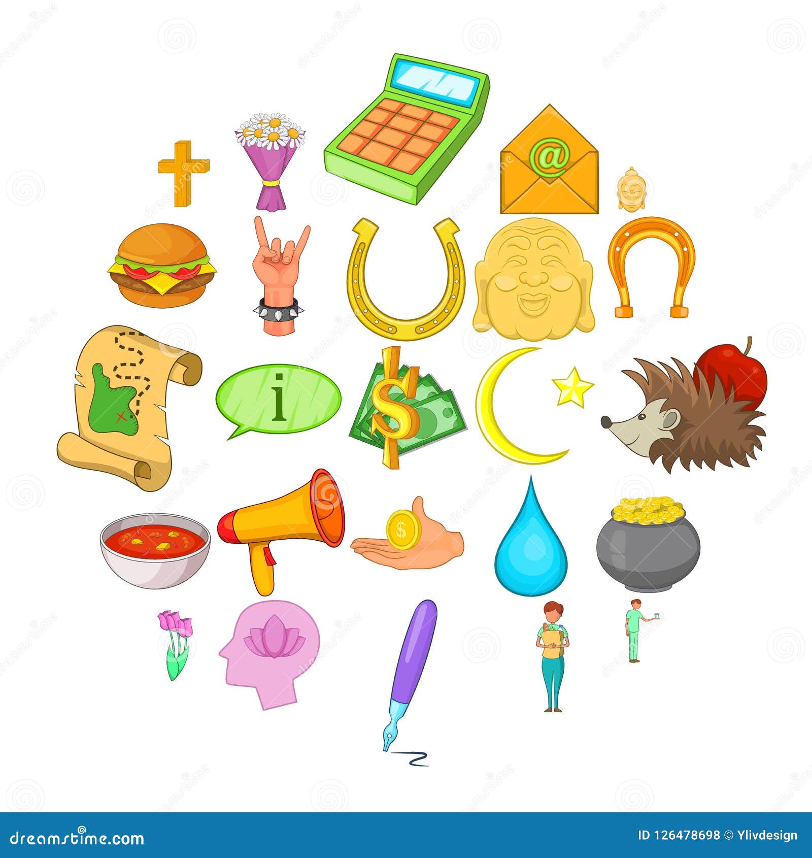 Mercy Icons Set, Cartoon Style Stock Vector - Illustration of food ...