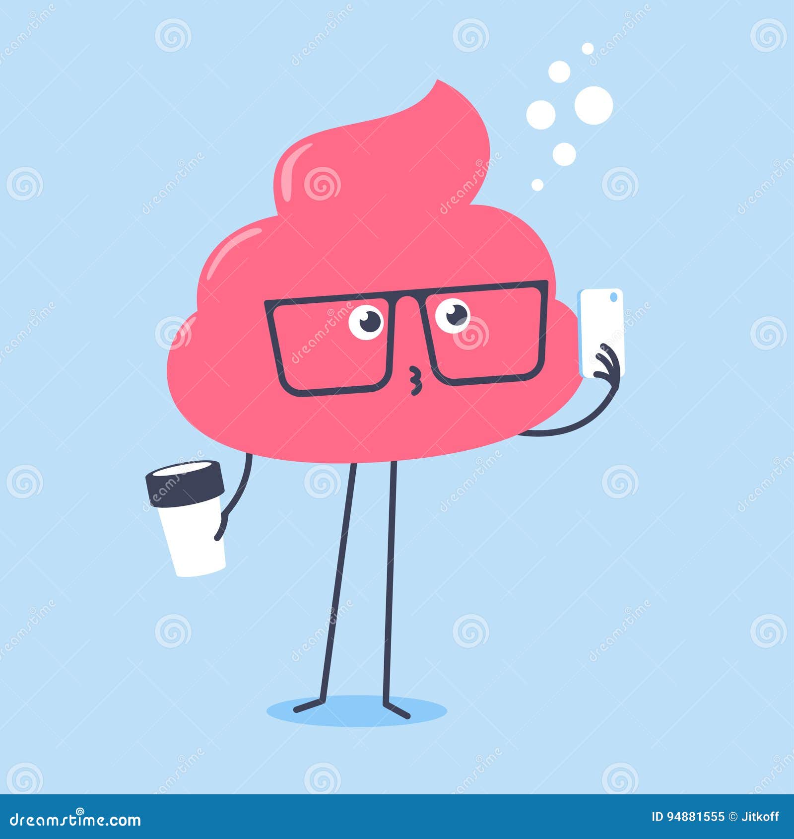 Merda Cor-de-rosa Que Toma O Selfie Ilustração do Vetor - Ilustração de ...