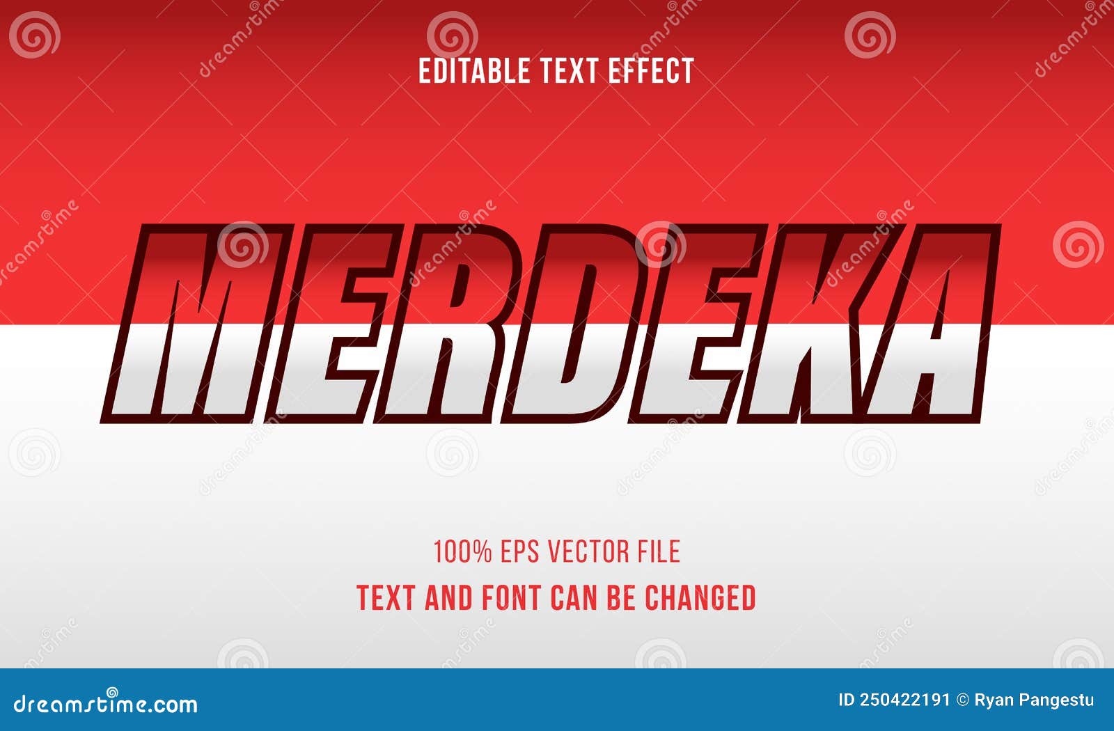 Indonesia Merdeka Hand Lettering Typographic Design Vector Illustration ...