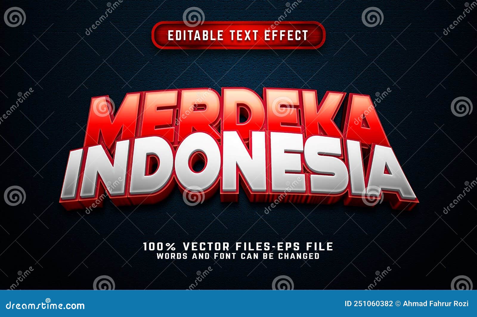 Merdeka Indonesia 3d Text Effect Premium Vectors Stock Vector ...