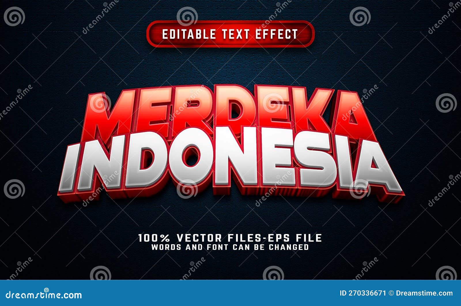 Merdeka Indonesia 3d Text Effect Premium Vectors Stock Illustration ...