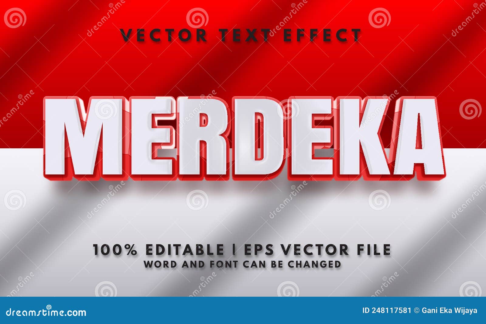 Merdeka Indonesia 3d Text Effect Premium Vectors | CartoonDealer.com ...