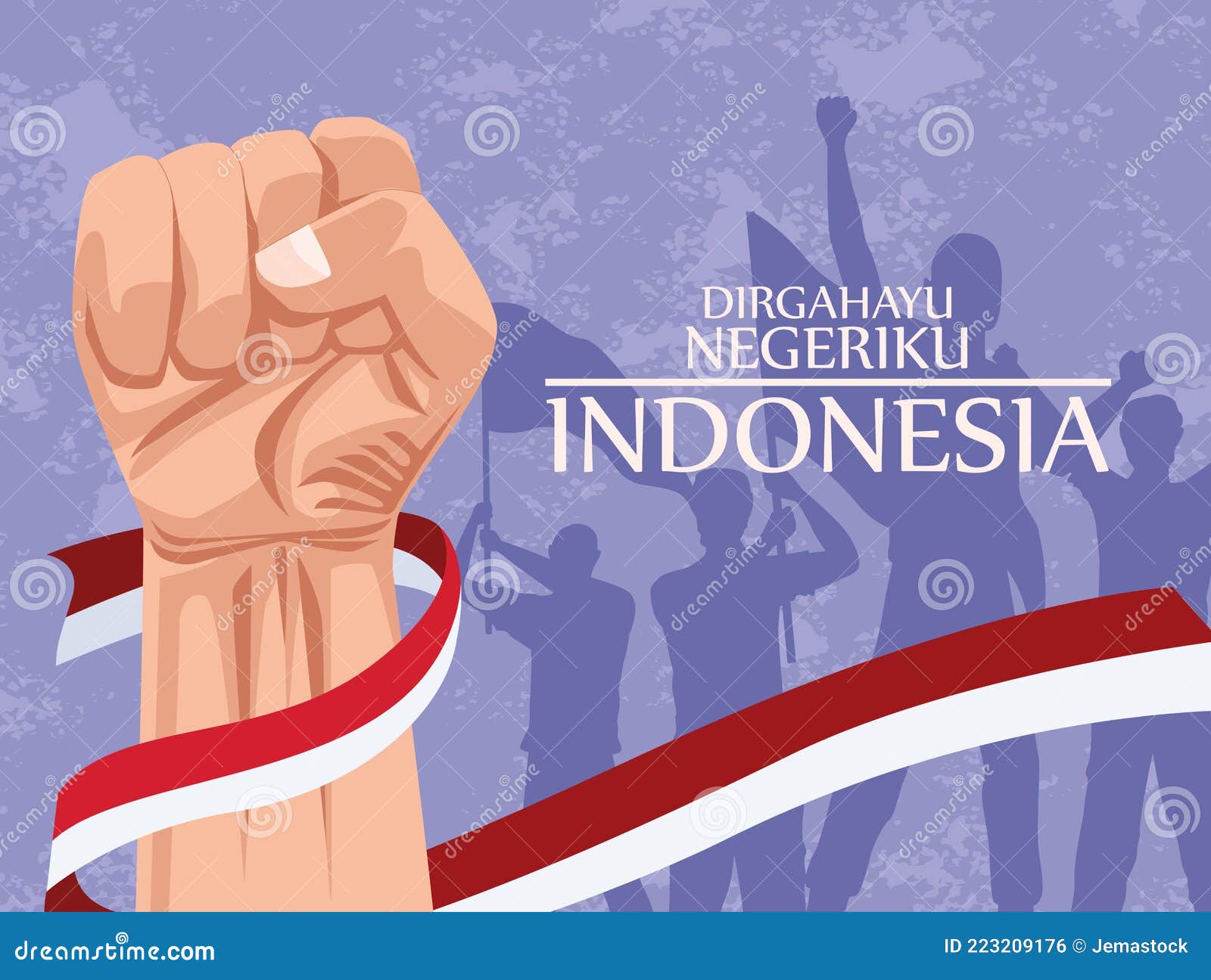 Merdeka indonesia vektor abbildung. Illustration von waving - 223209176