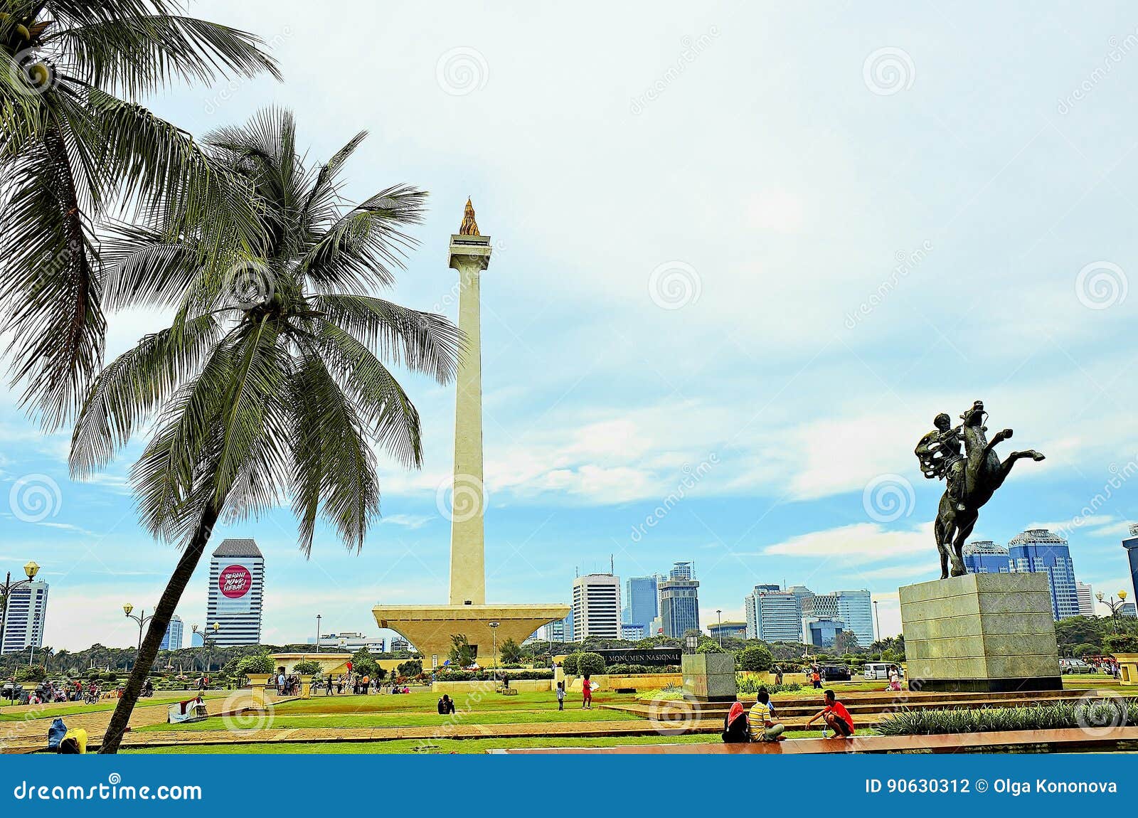 Merdeka square panorama editorial photography. Image of jakarta - 90630312