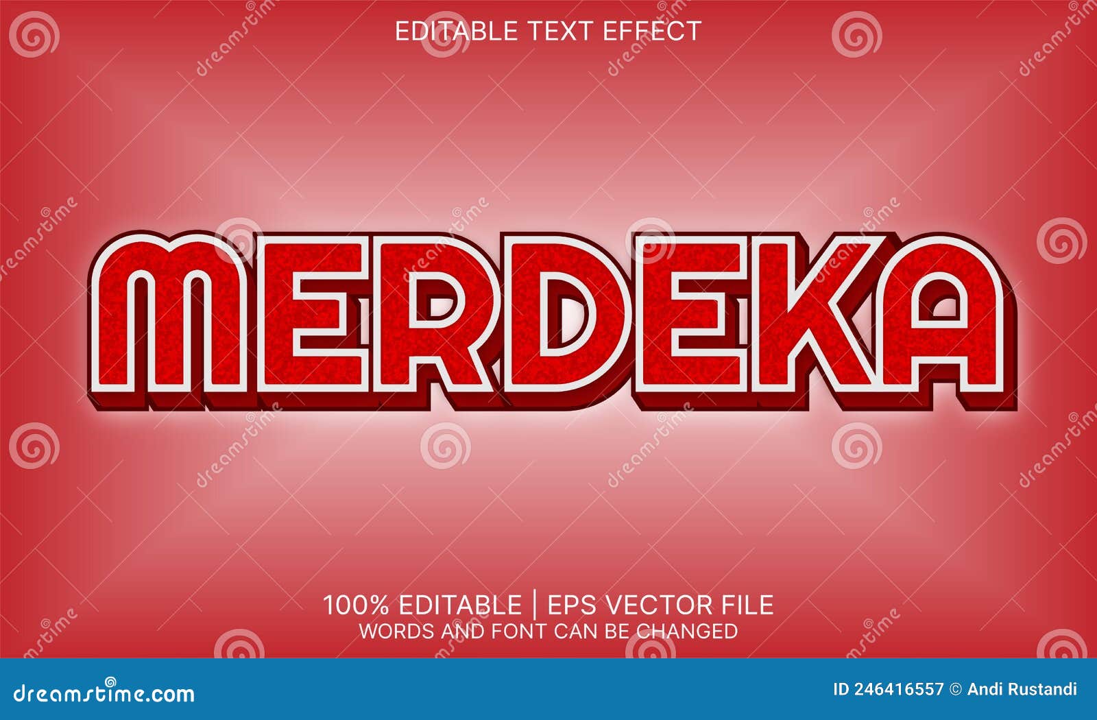 Merdeka Text Effect With Red Color Cartoon Vector | CartoonDealer.com ...