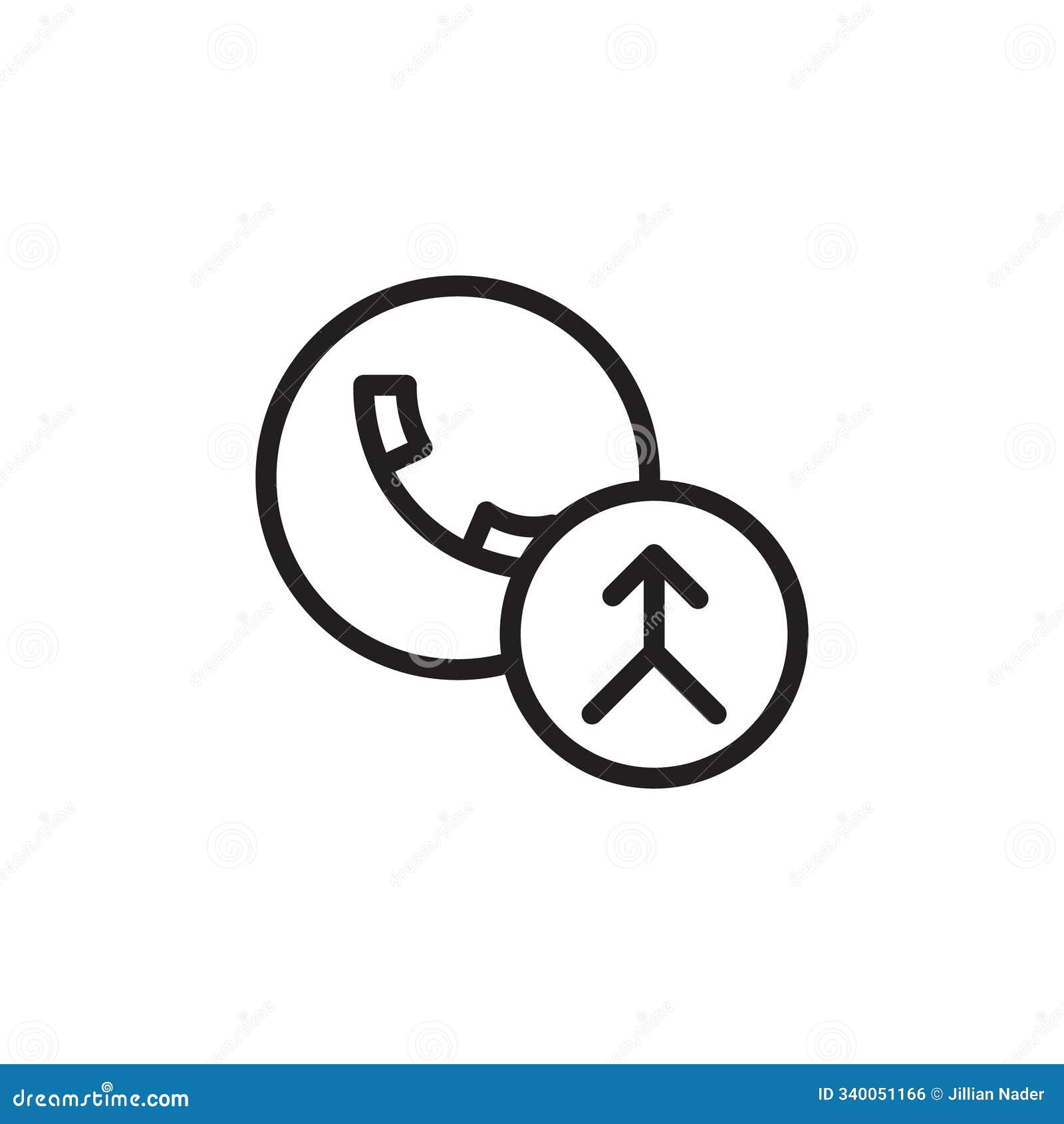Merge Call Icon Outline Vector for Web Ui Stock Vector - Illustration ...