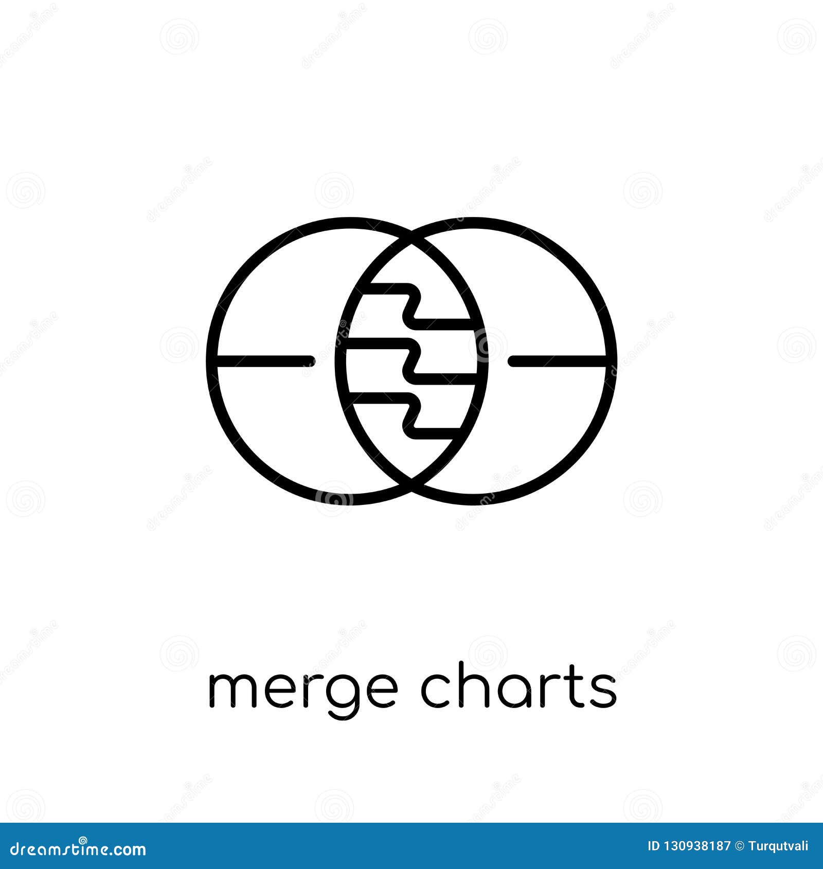 Merge Charts Icon. Trendy Modern Flat Linear Vector Merge Charts Stock ...