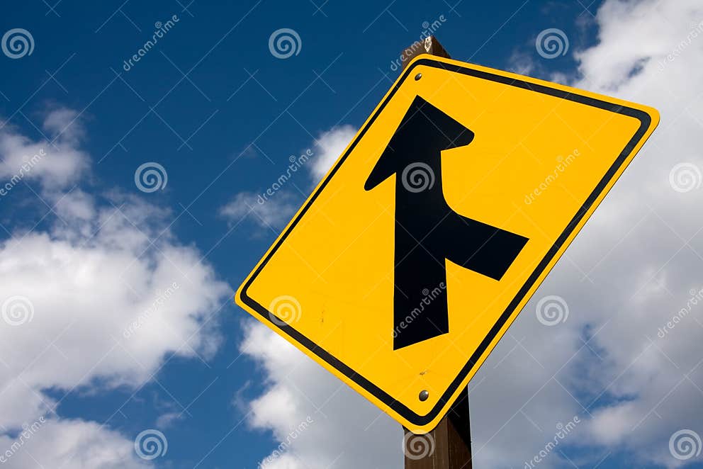 Merge Left stock image. Image of road, cloud, merge, arrow - 10836167