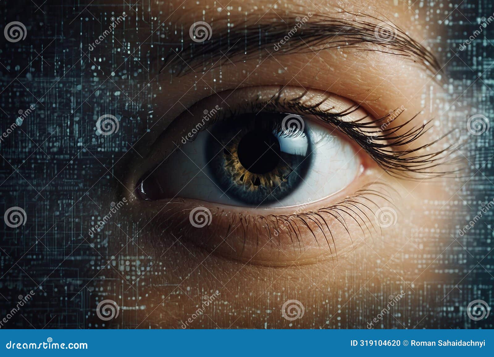 All-Seeing Eye with Digital Pixel Patterns Symbolizing it Services ...