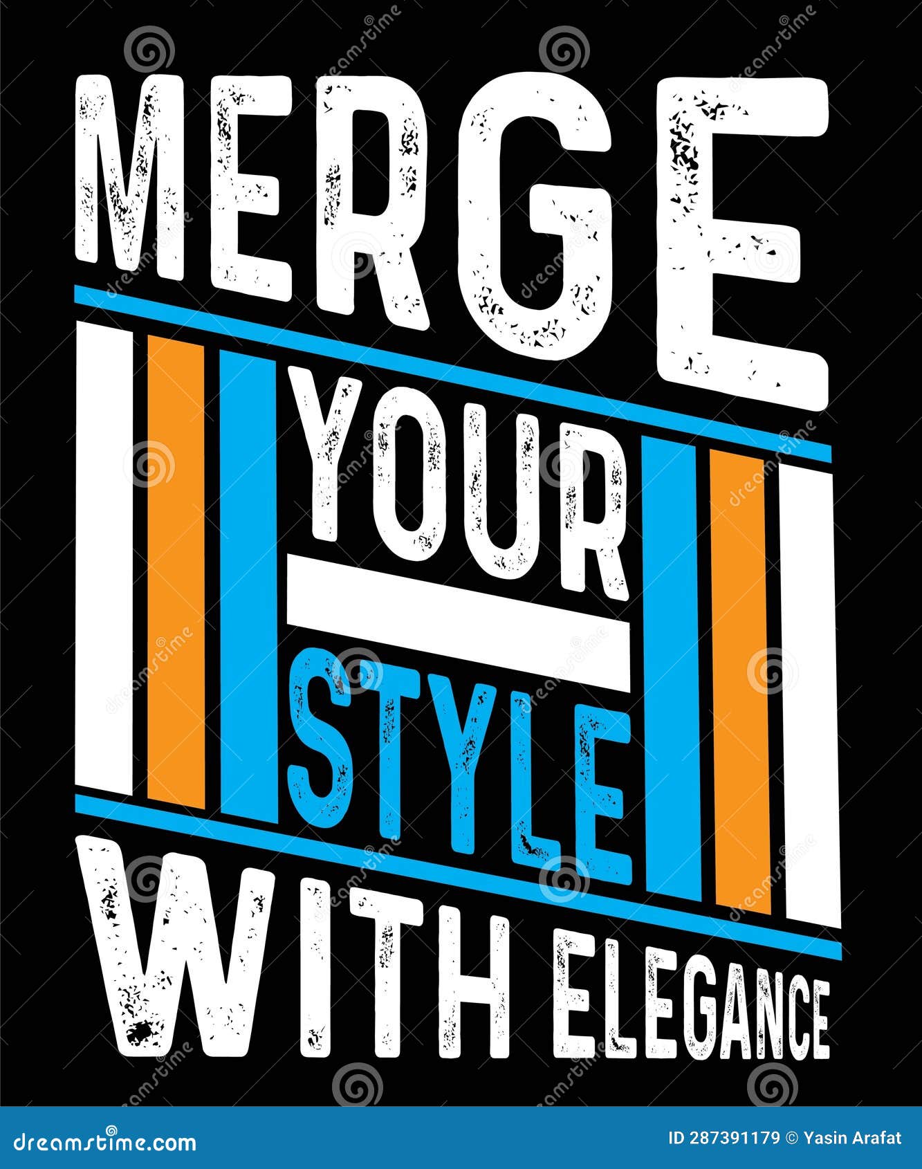 Merge Your Style with Elegance Typography Design Stock Vector ...
