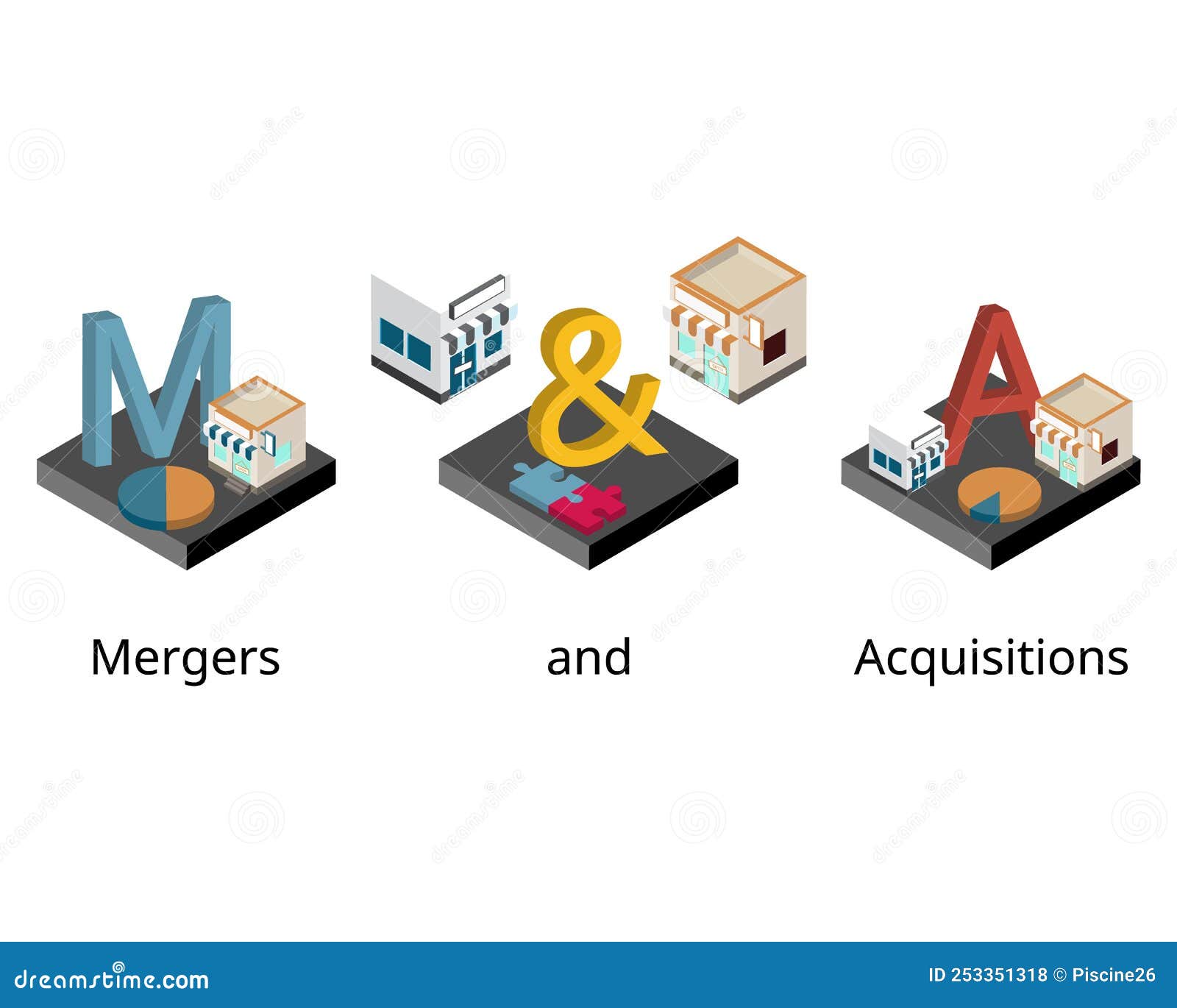 Merger and Acquisition in Business Stock Vector - Illustration of ...