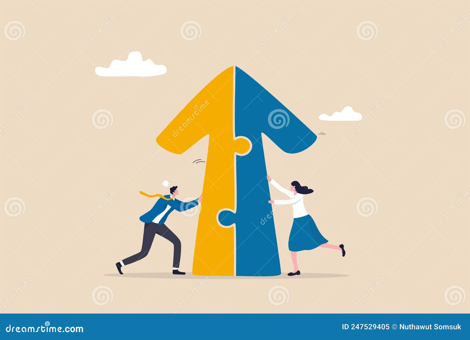 Merger And Acquisitions, Partnership Or Work Together, Success Puzzle ...