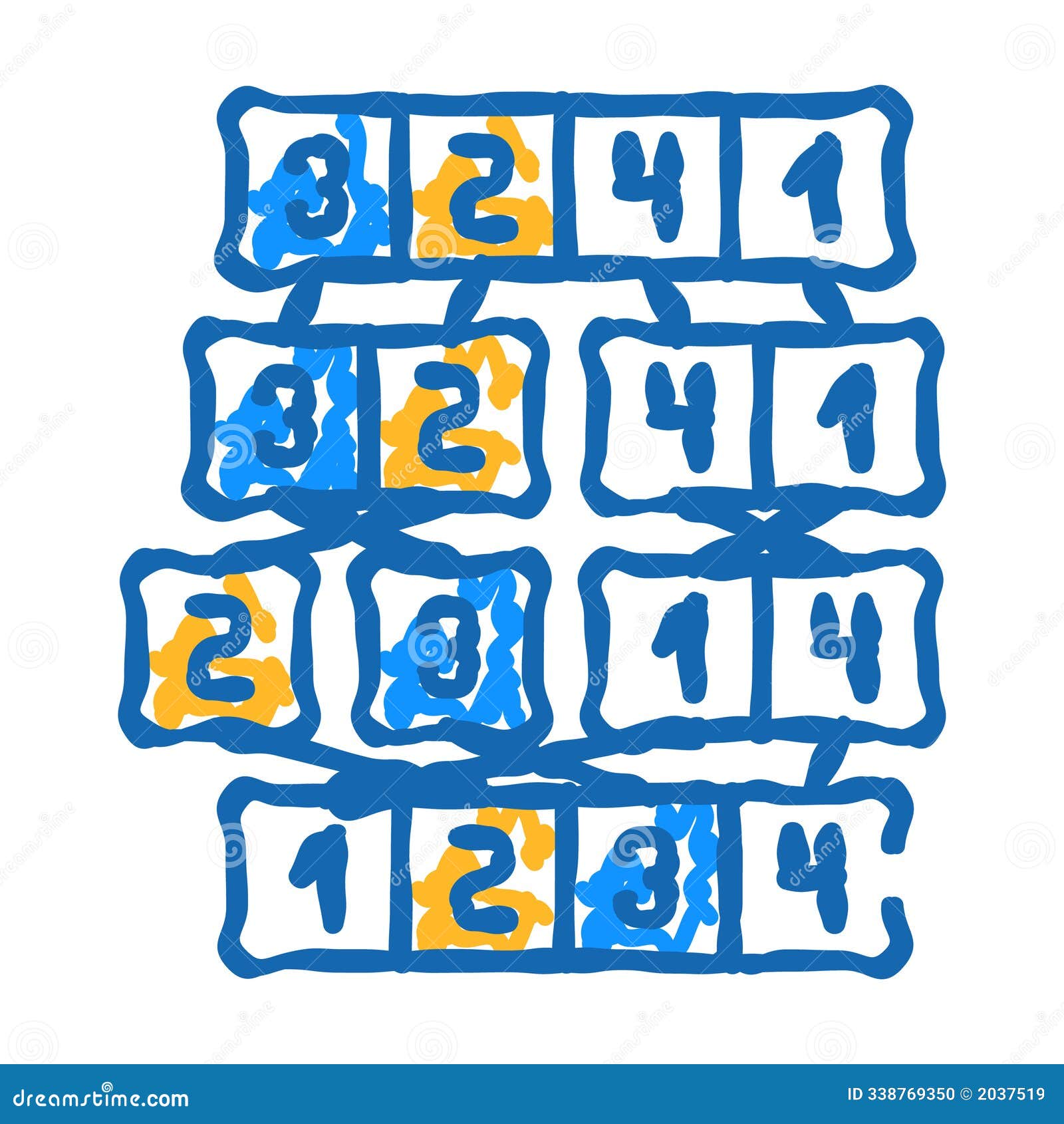 Mergesort Algorithm Icon Doodle Illustration Stock Vector ...