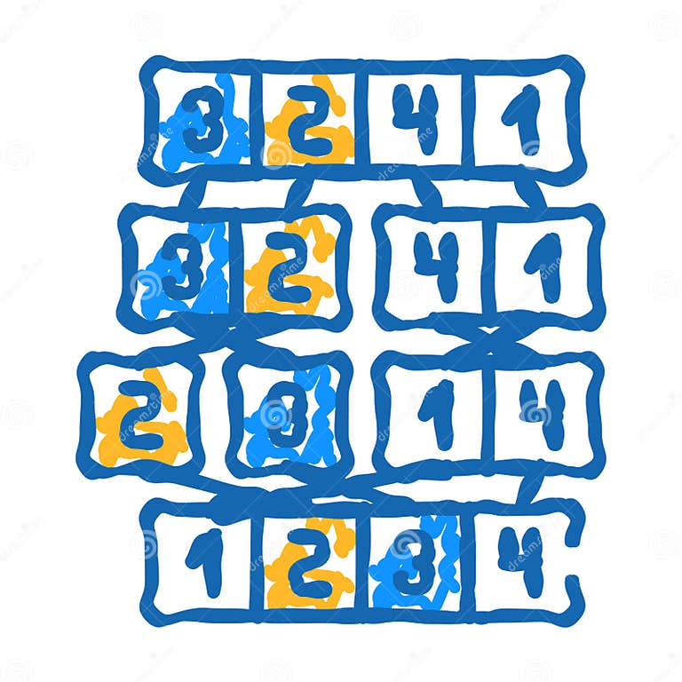 Mergesort Algorithm Icon Doodle Illustration Stock Vector ...