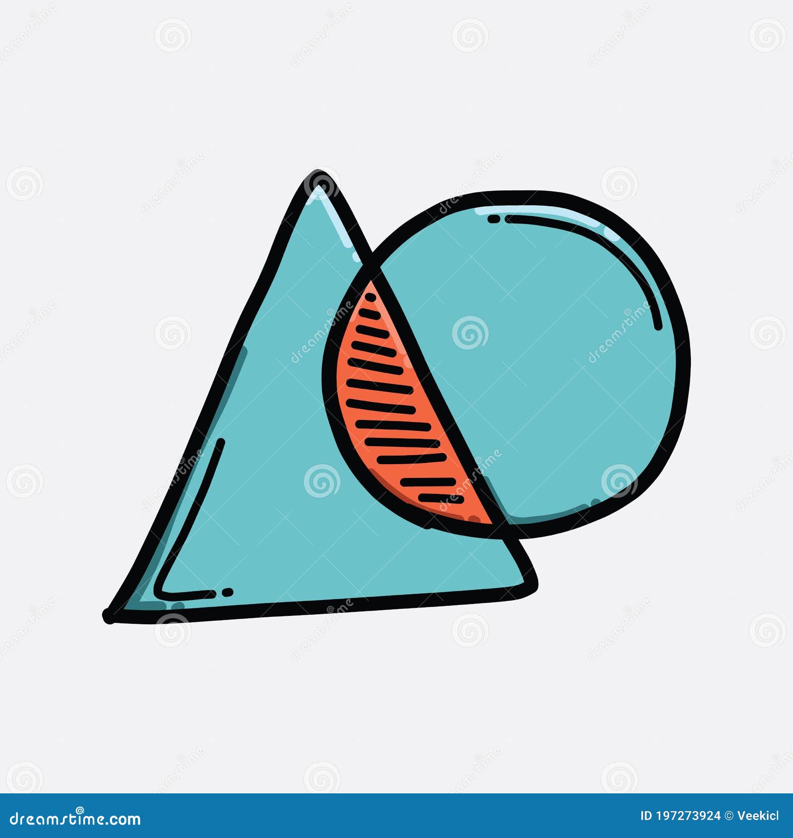 Merging Color Vector Icon. Drawing Sketch Illustration Hand Drawn Line ...