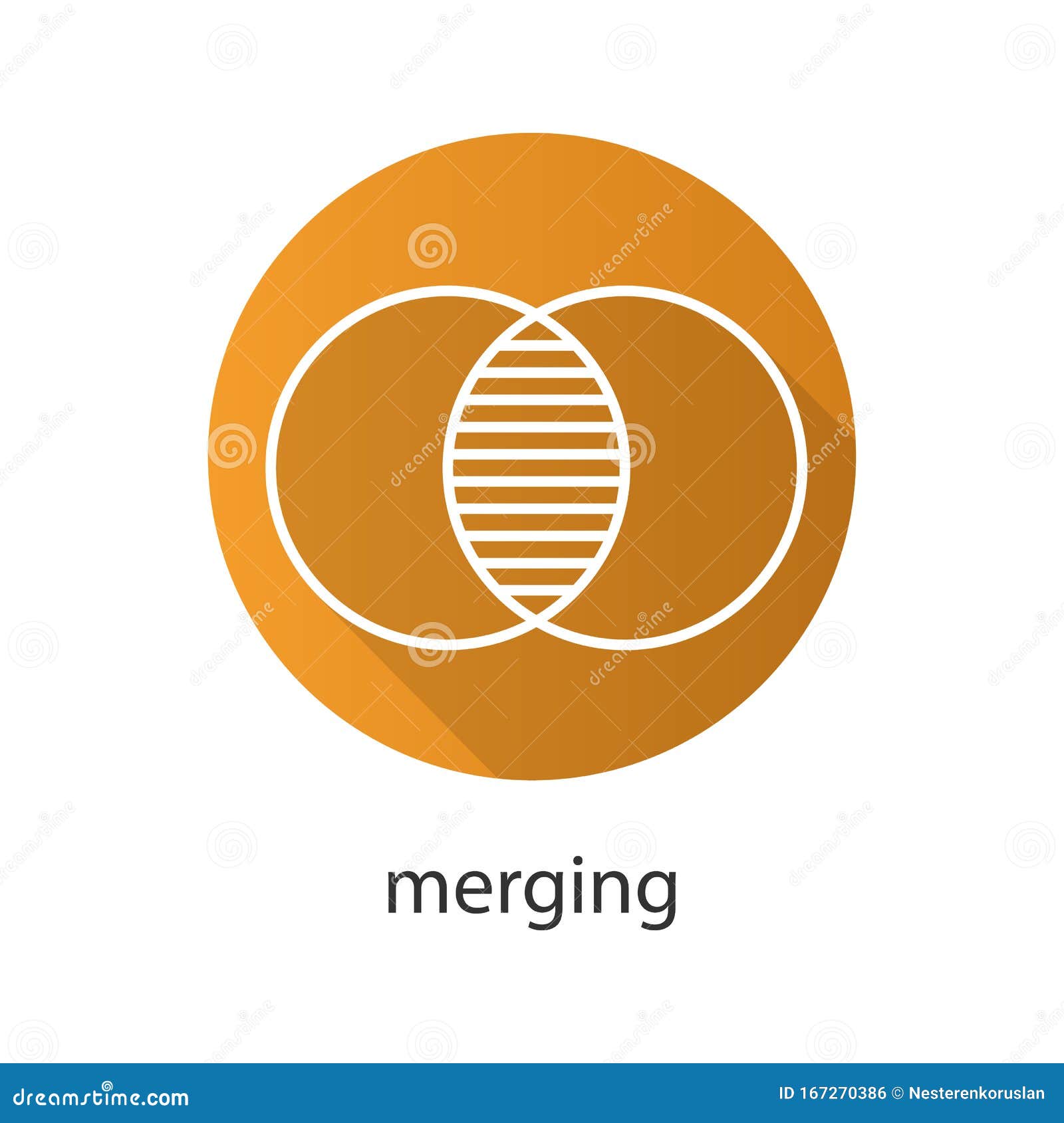 Merging Flat Linear Long Shadow Icon Stock Vector - Illustration of ...