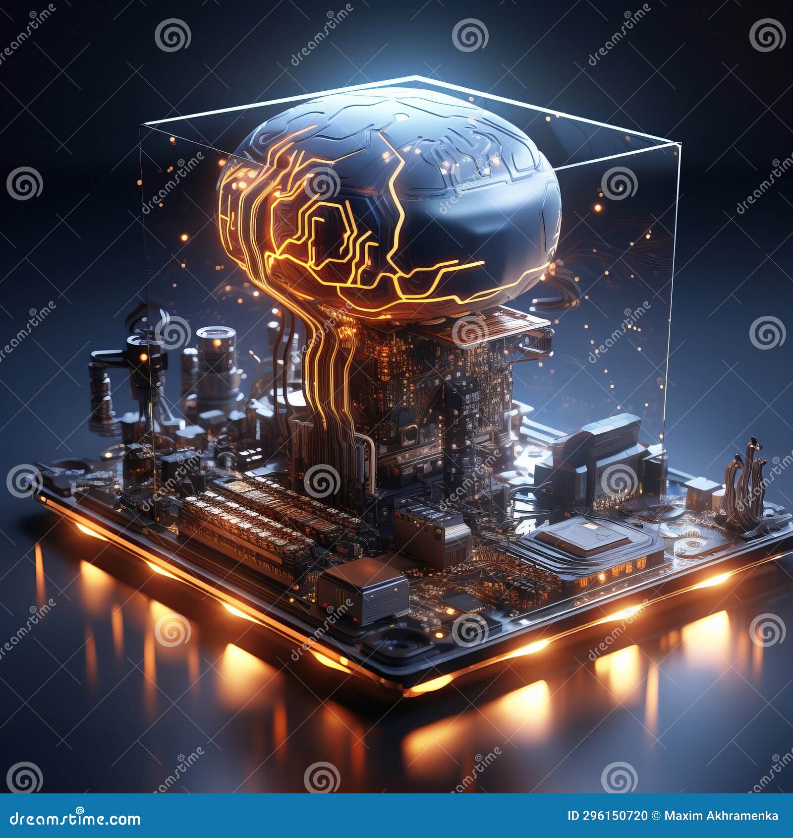 Merging of Human and Computer AI Technologies Stock Photo - Image of ...