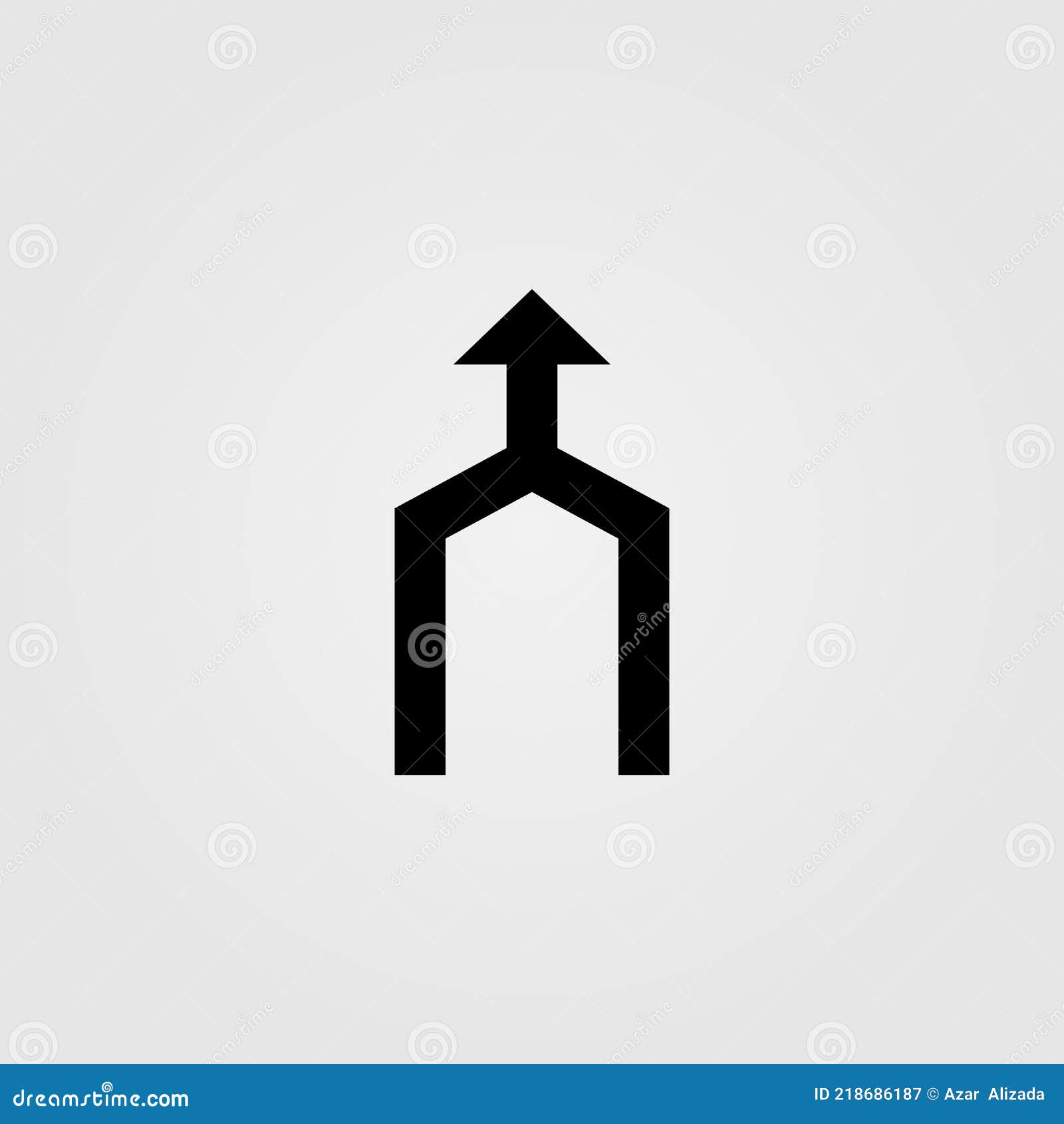 Merging Roads Icon in Line Design Style. Joining Navigation Arrow ...