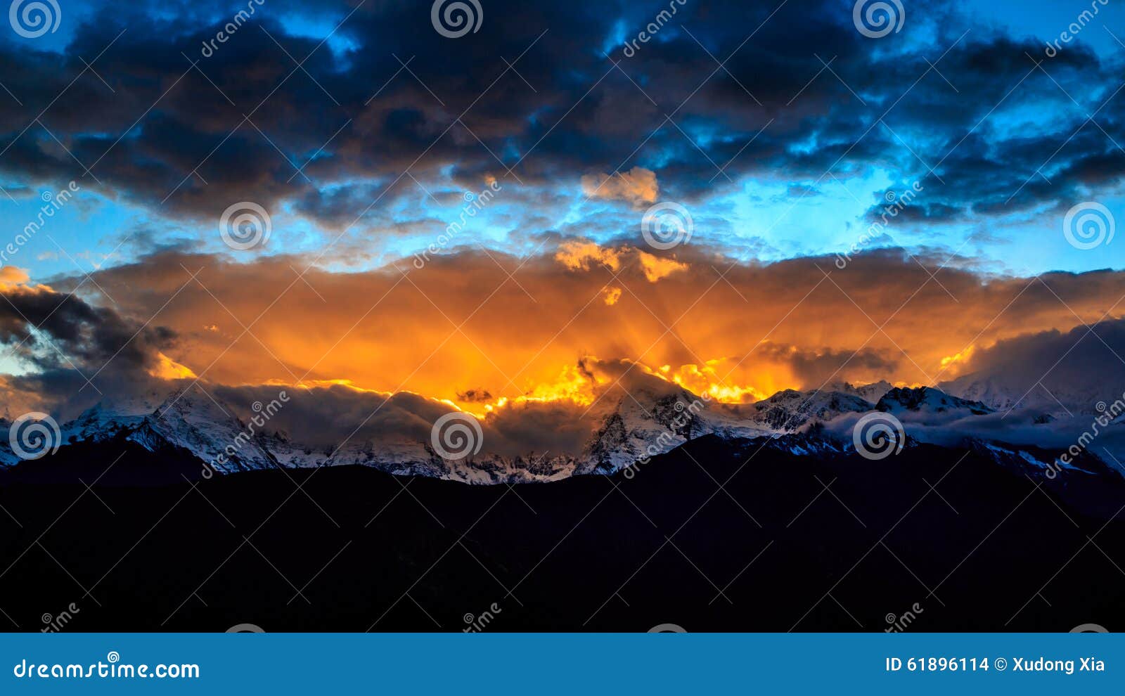 Meri Snow Mountain sunset stock photo. Image of china - 61896114