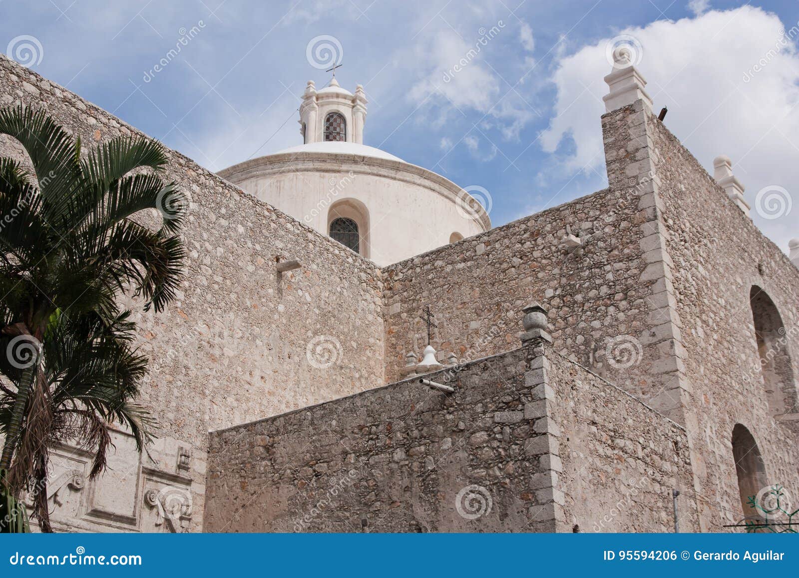 Merida Church in the Downtown Stock Photo - Image of catholic, cultural ...