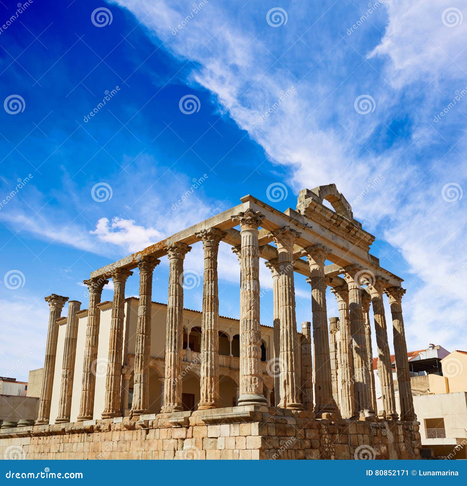 Merida Diana Temple I Badajoz Spanien Fotografering för Bildbyråer ...